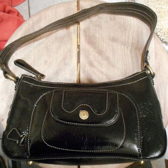 Perlina | Bags | Perlina Ny Shiny Patent Leather Y2k Shoulder Bag With ...